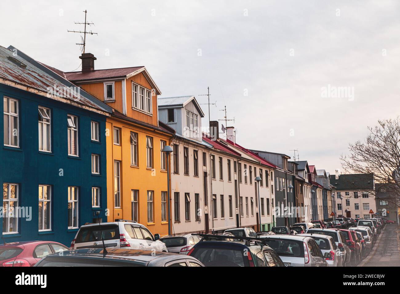 Street View of Colorful Buildings in Reykjavik Iceland Stock Photo - Alamy