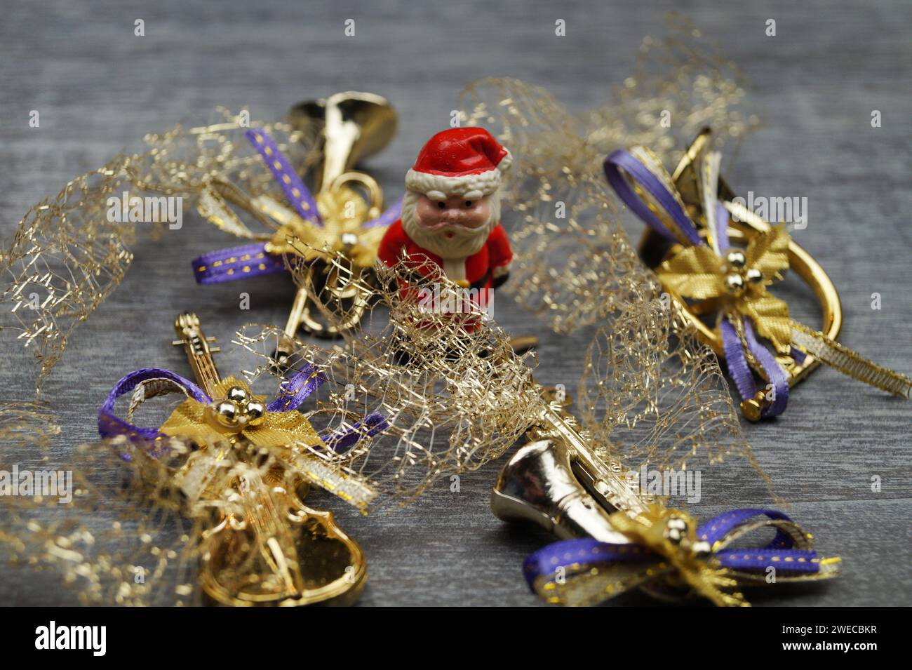 musical instruments as Christmas tree decorations Stock Photo - Alamy