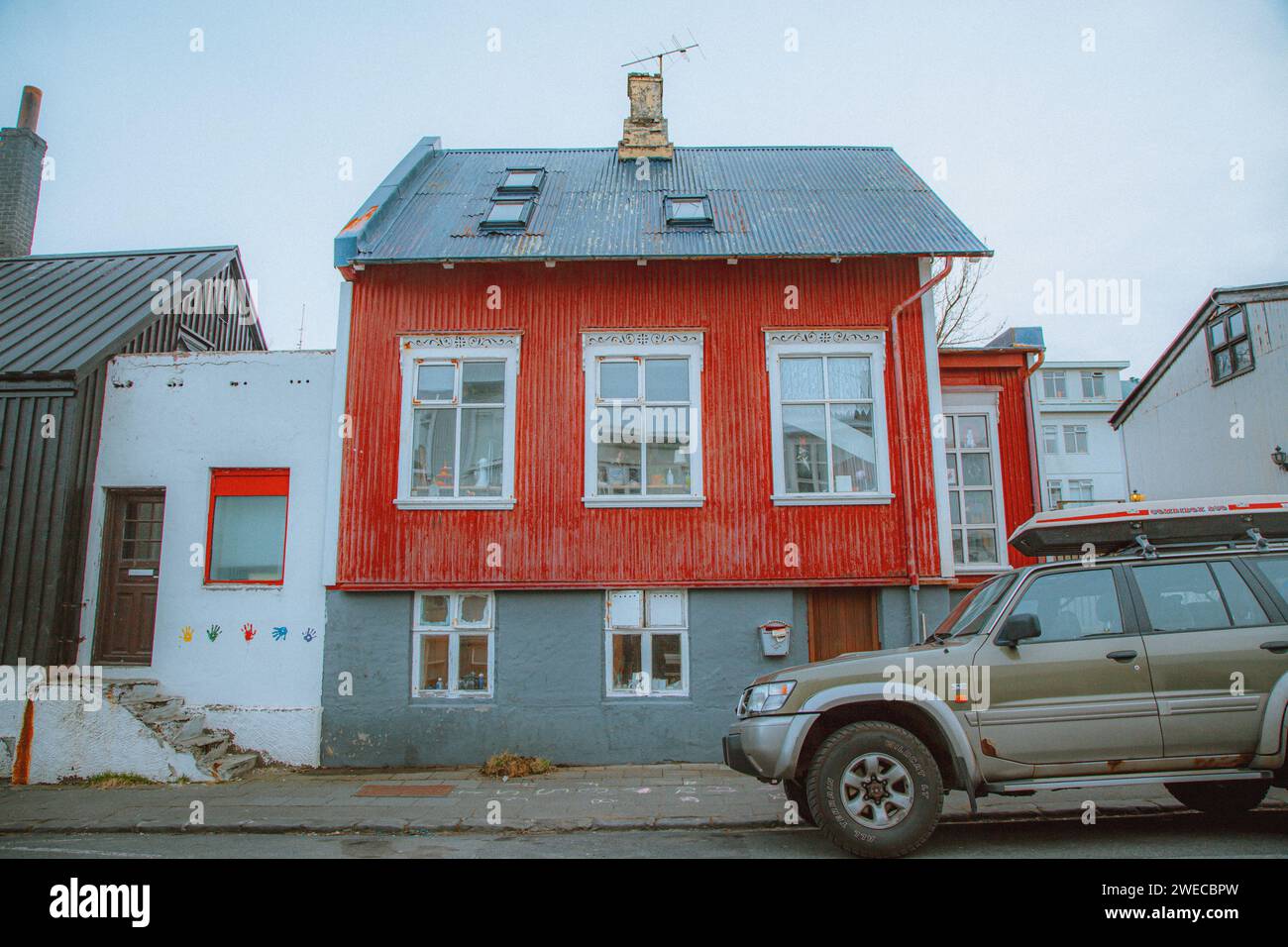 Street View of Colorful Buildings in Reykjavik Iceland Stock Photo - Alamy