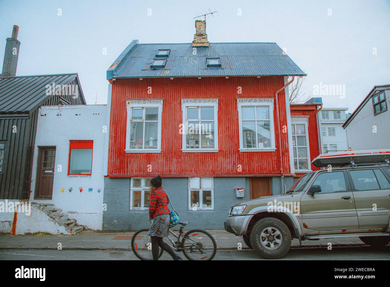 Street View of Colorful Buildings in Reykjavik Iceland Stock Photo - Alamy