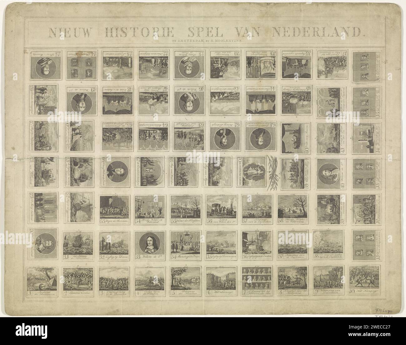 Bord game about the history of the Netherlands, 1815, Anonymous, 1815 ...