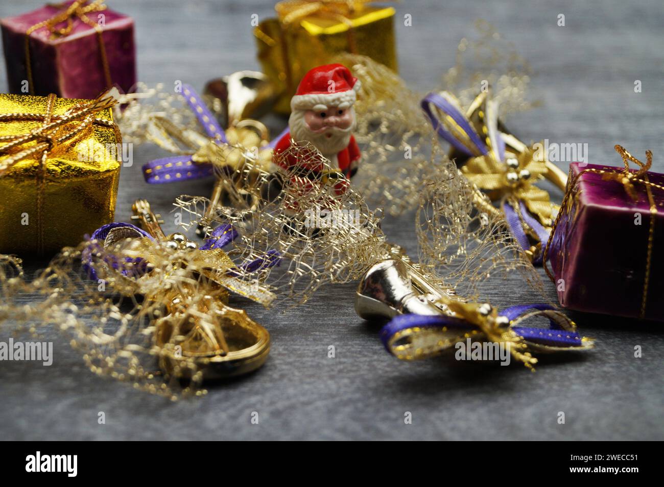 musical instruments as Christmas tree decorations Stock Photo - Alamy