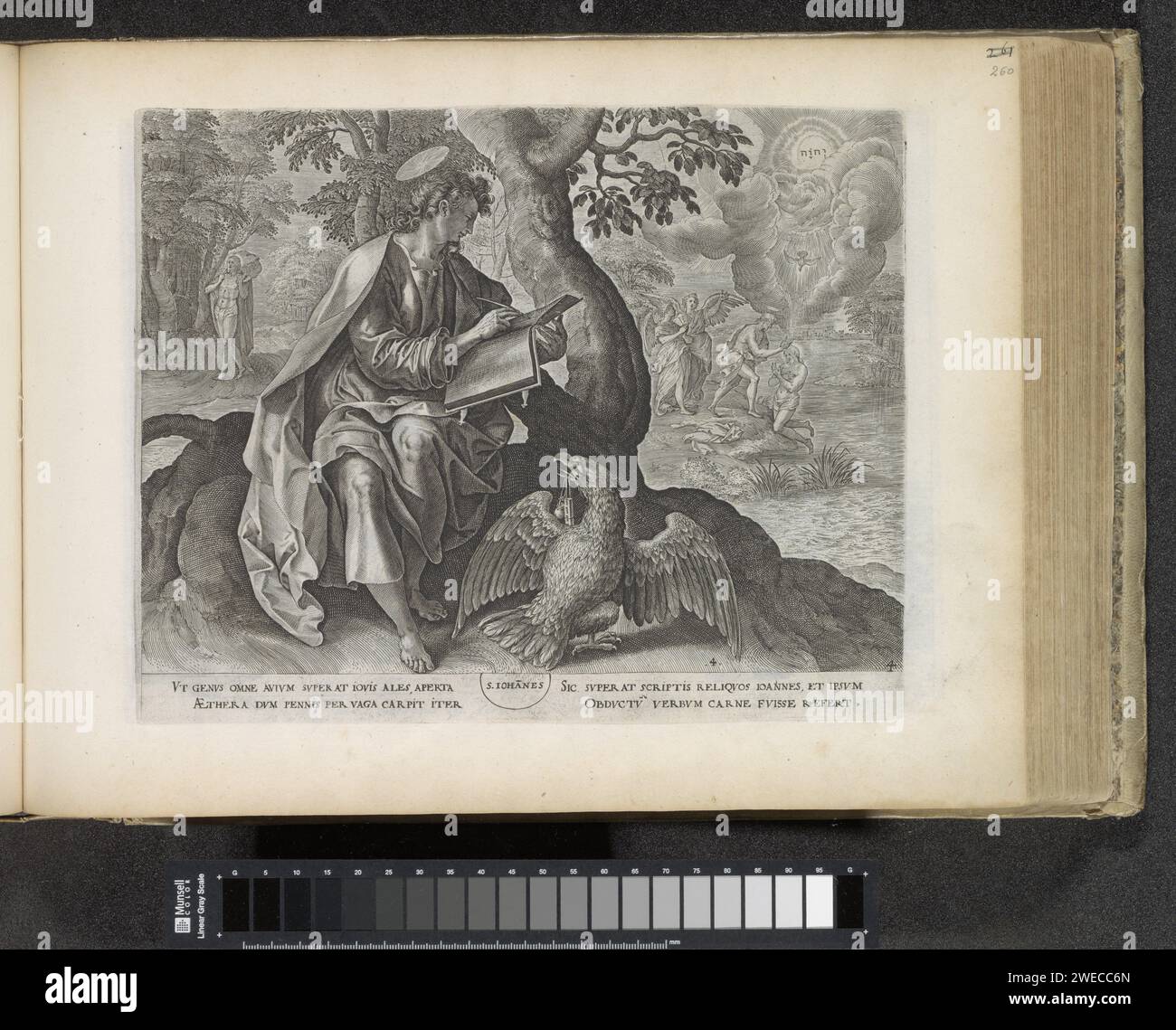 Evangelist Johannes, 1643 print The evangelist Johannes writes his ...