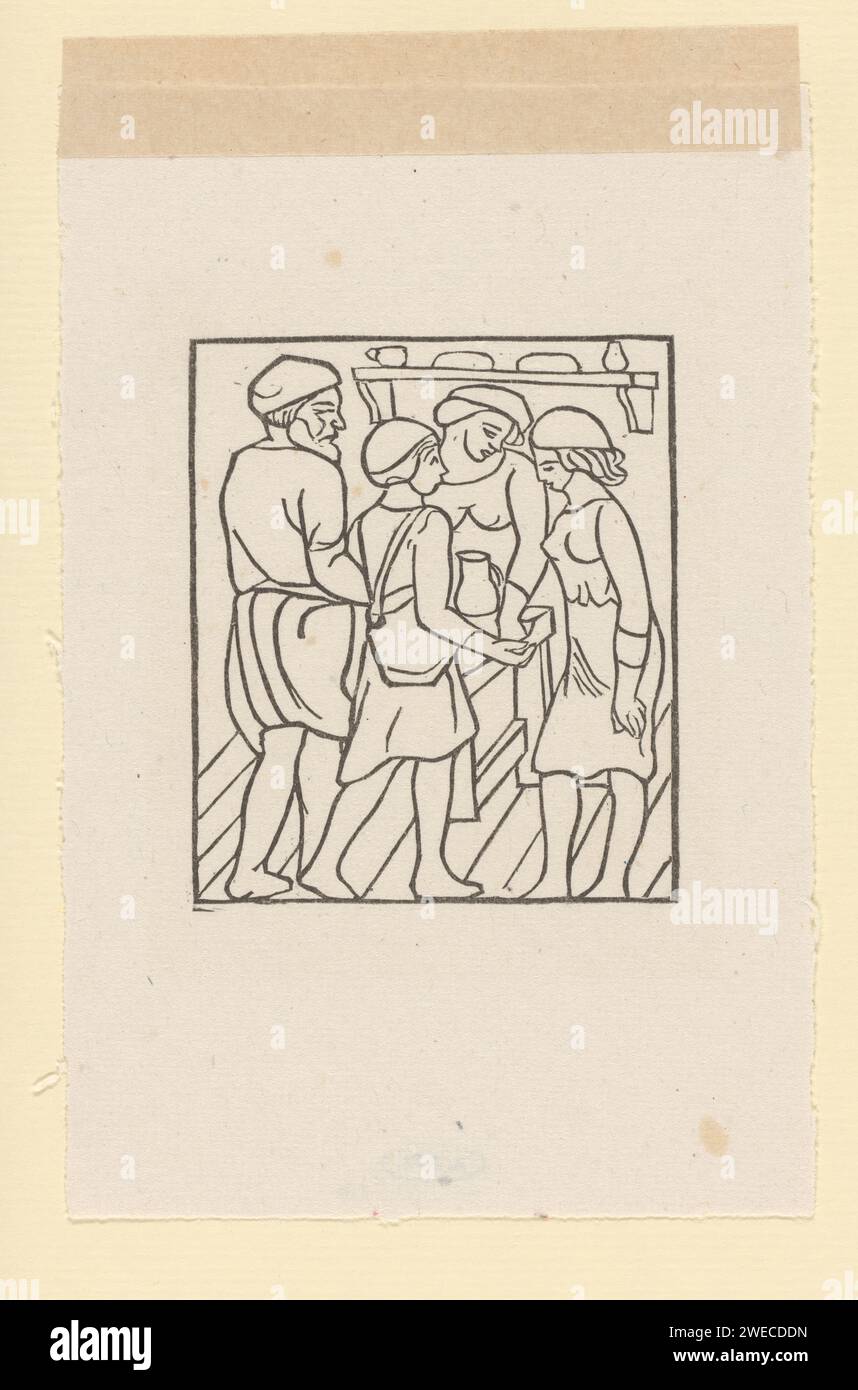 Daphnis and Chloë in the house of Dryas, Aristide Maillol, 1937 print ...