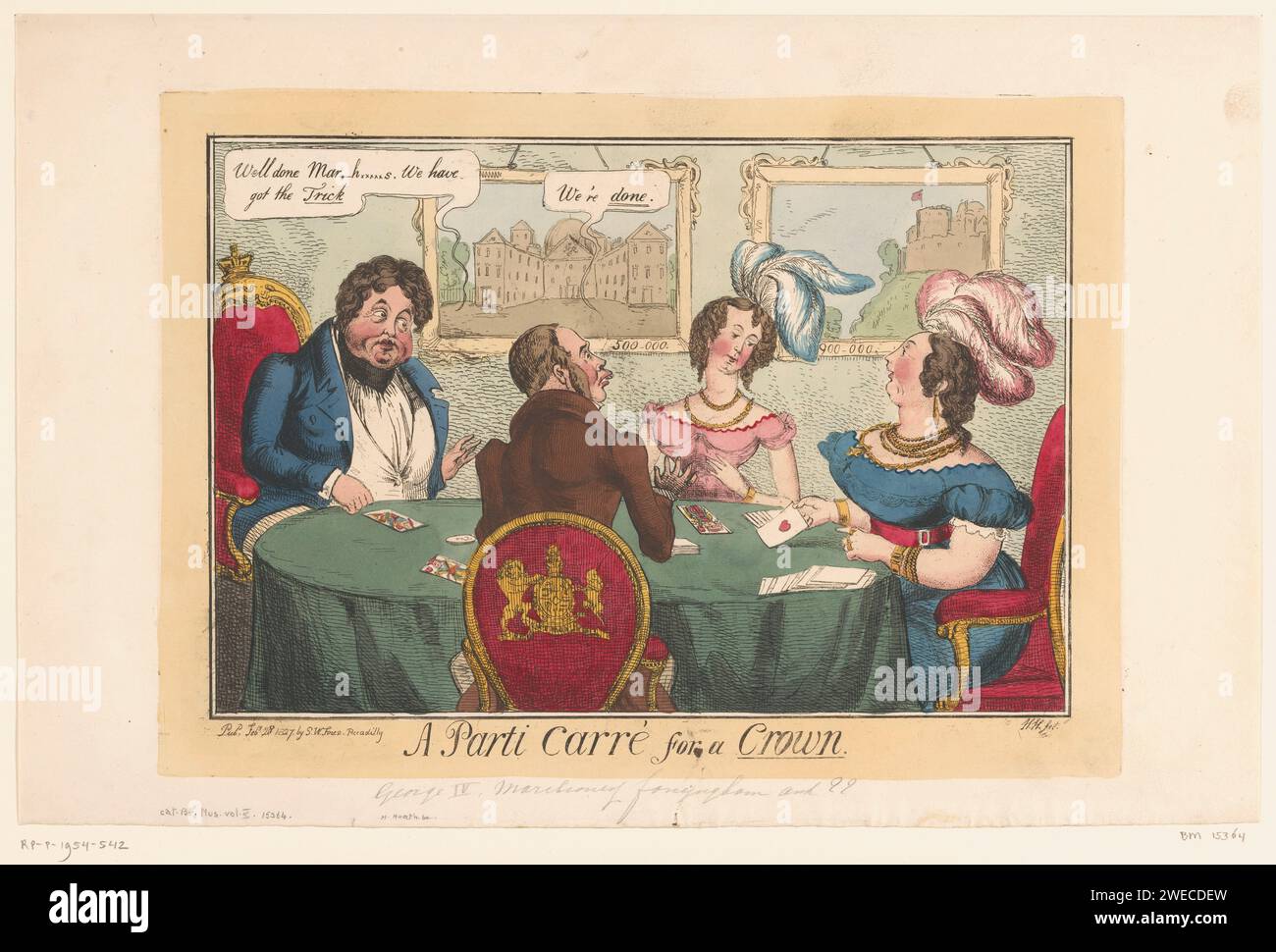 Cartoon on King George IV and the Lord and Lady Conymham, Henry Heath ...