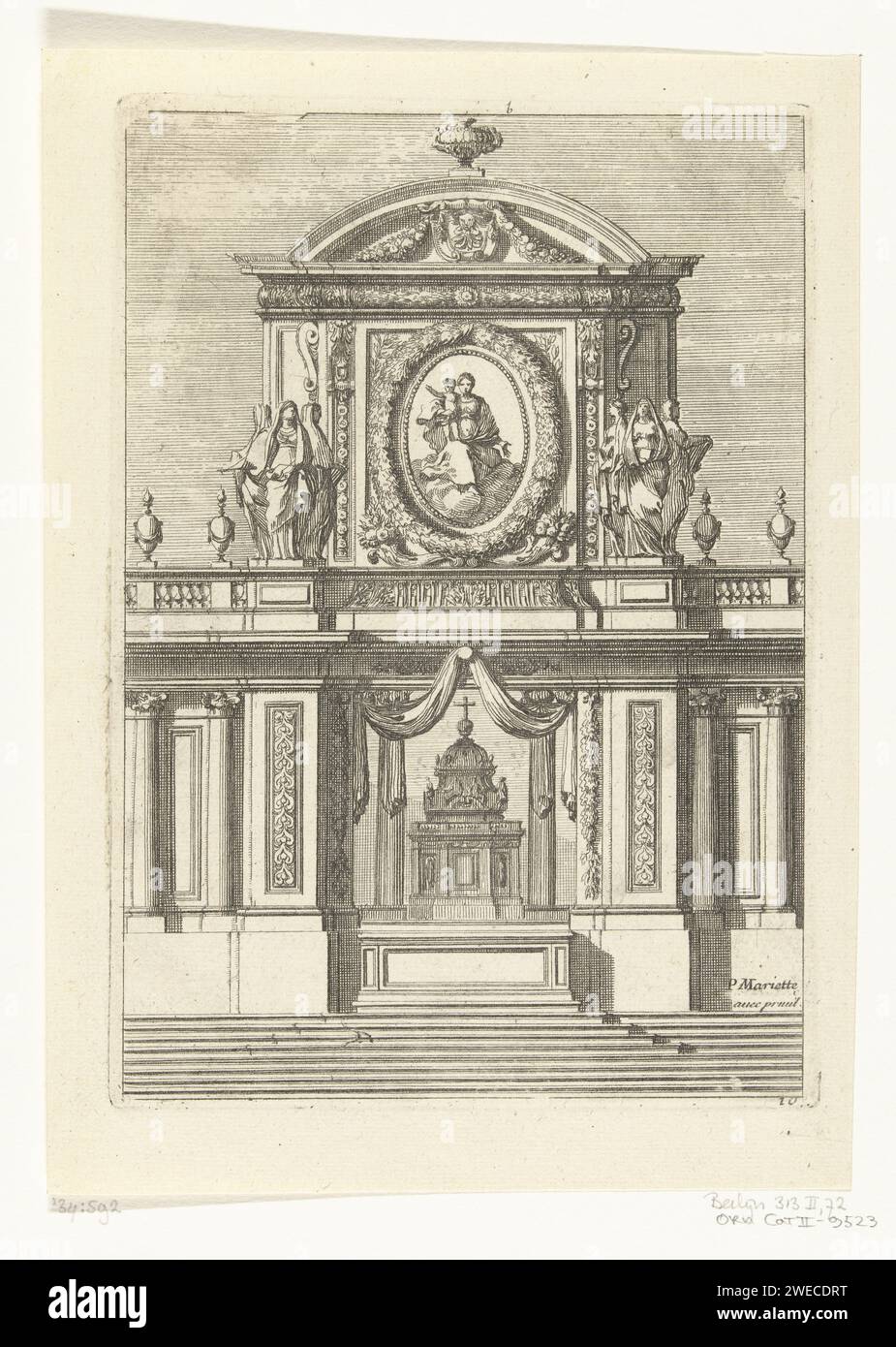 Tabernacle with a holy virgin and child, Jean Lepautre, c. 1666 - c ...