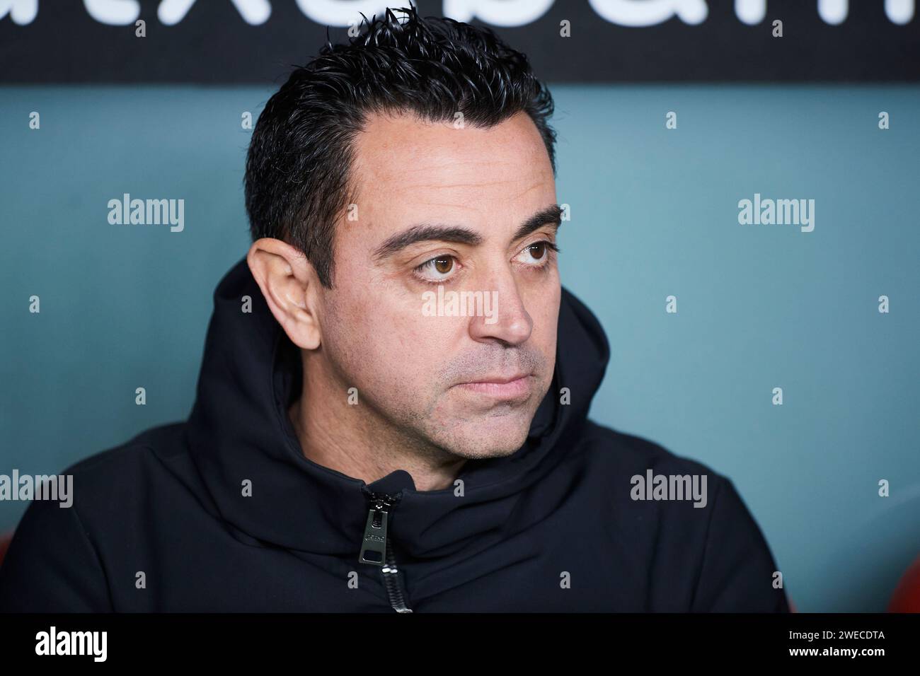 FC Barcelona head coach Xavi Hernandez looks on during the Copa El Rey ...
