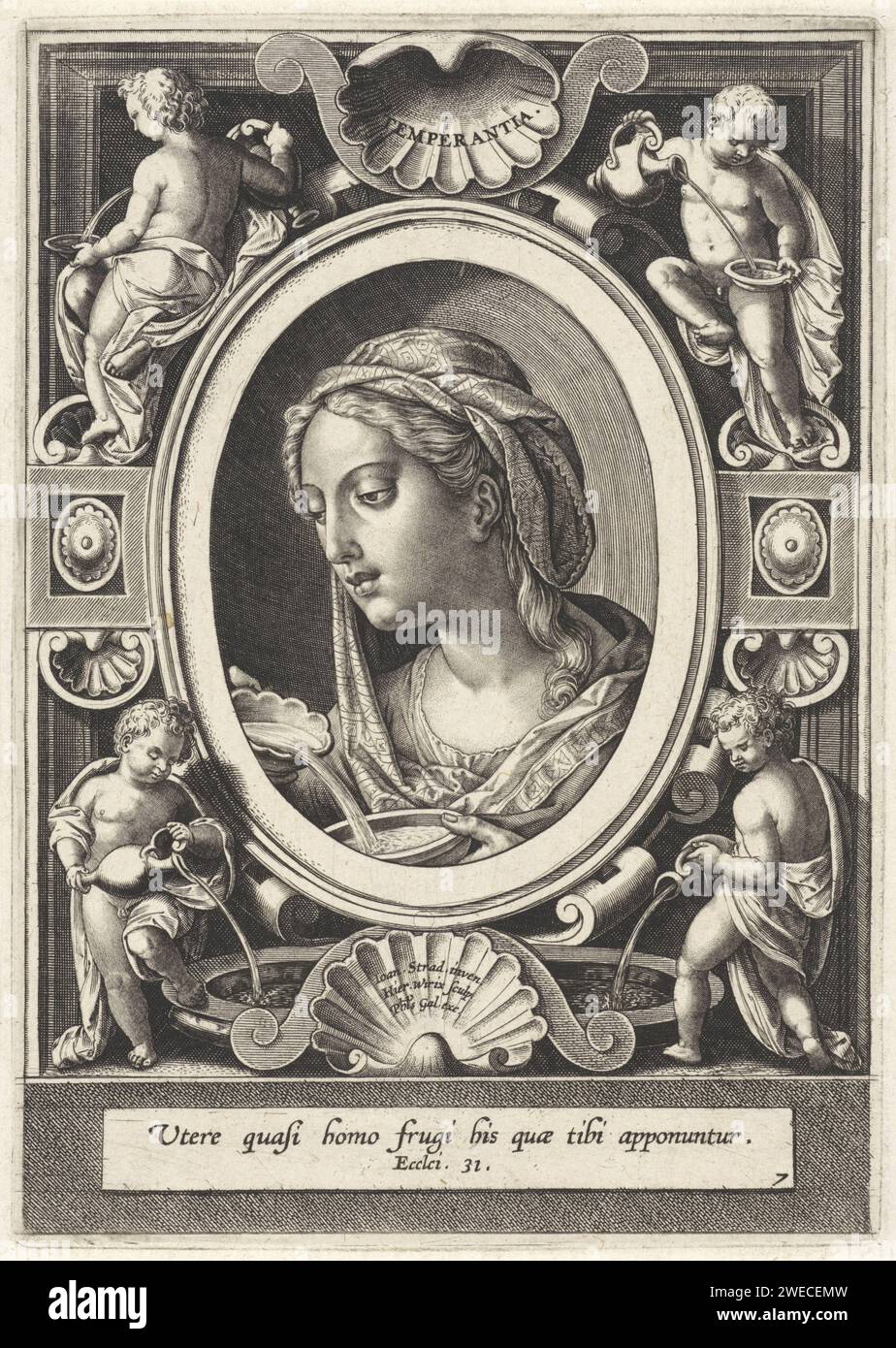 Moderation, Hieronymus Wierix, after Jan van der Straet, 1563 - Before ...