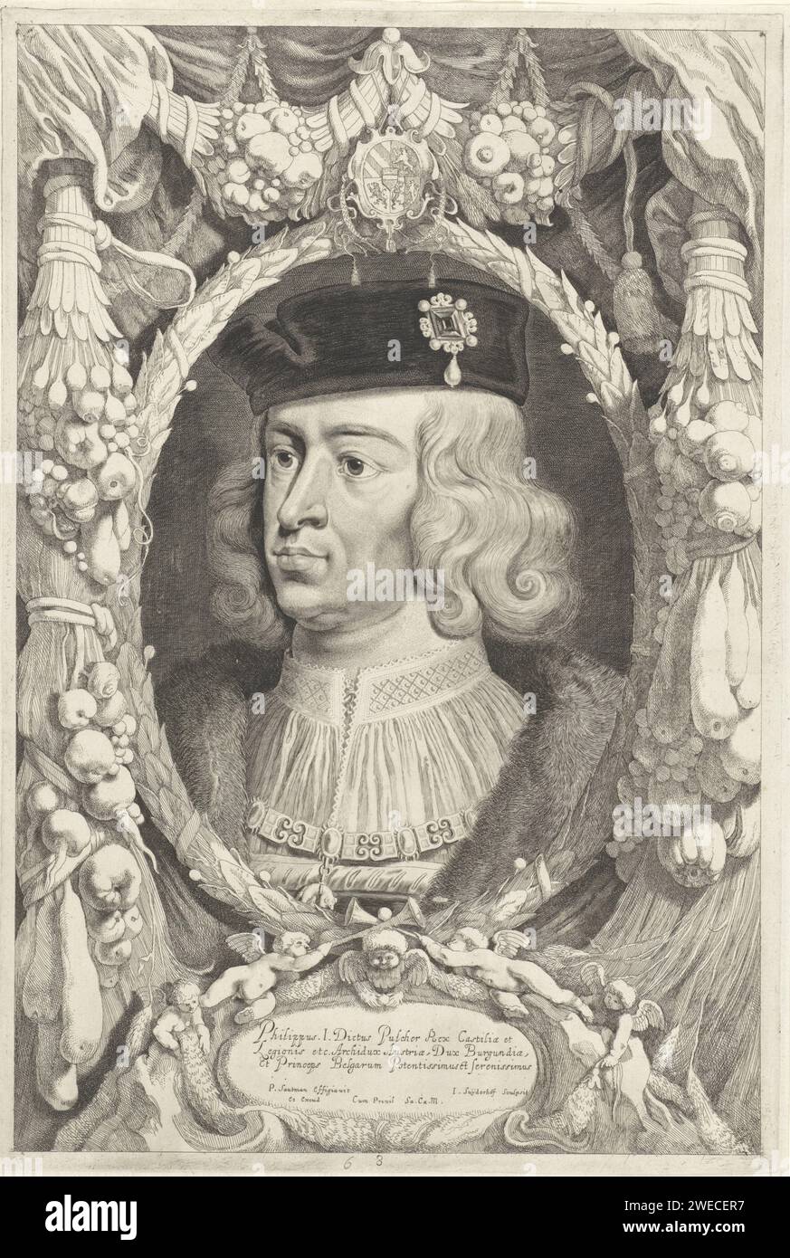 Portrait of Philip de Schone, Duke of Burgundy, Jonas Suyderhoef, After ...
