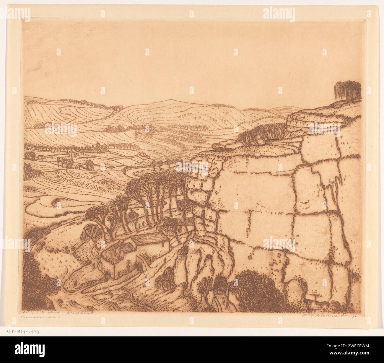 Constantine, Wijnand Otto Jan Nieuwenkamp, 1911 print A hilly landscape ...