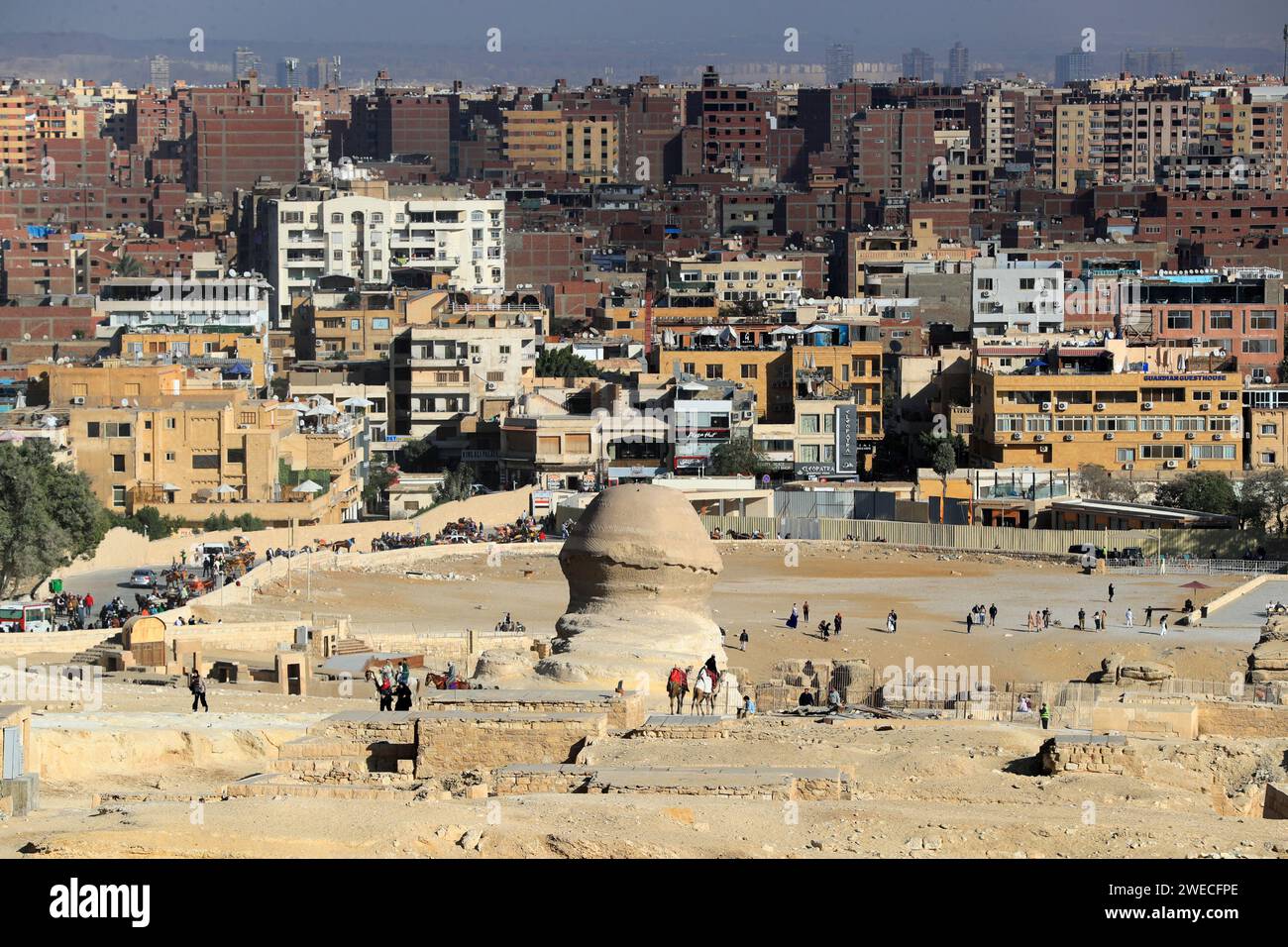 Giza, Egypt. 24th Jan, 2024. Tourists are seen around the Sphinx at the ...