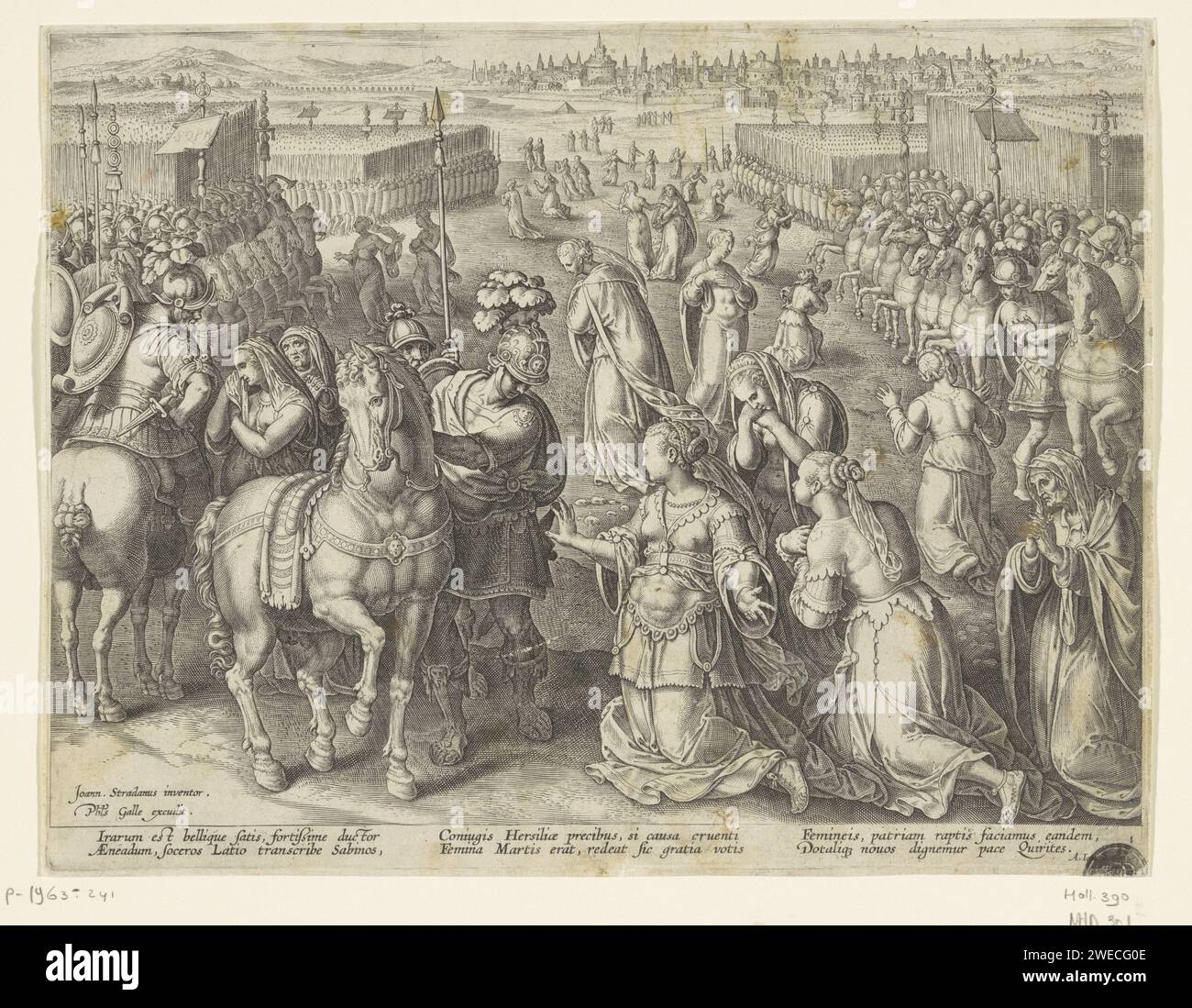 Reconciliation between the Romans and the Sabines, Theodoor Galle ...