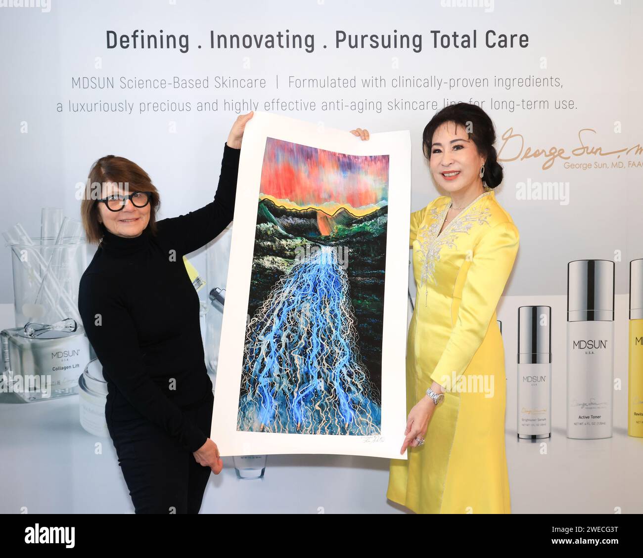 Arcadia, California, USA. 23rd January, 2024. Artist Lisa Schulte and ...