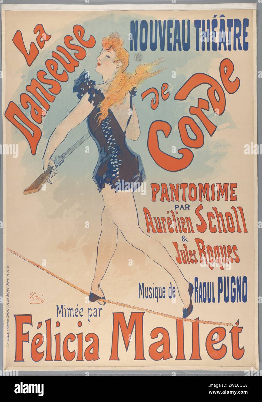 The rope dancer, 1891, Jules Chéret, 1891 poster Stock Photo - Alamy