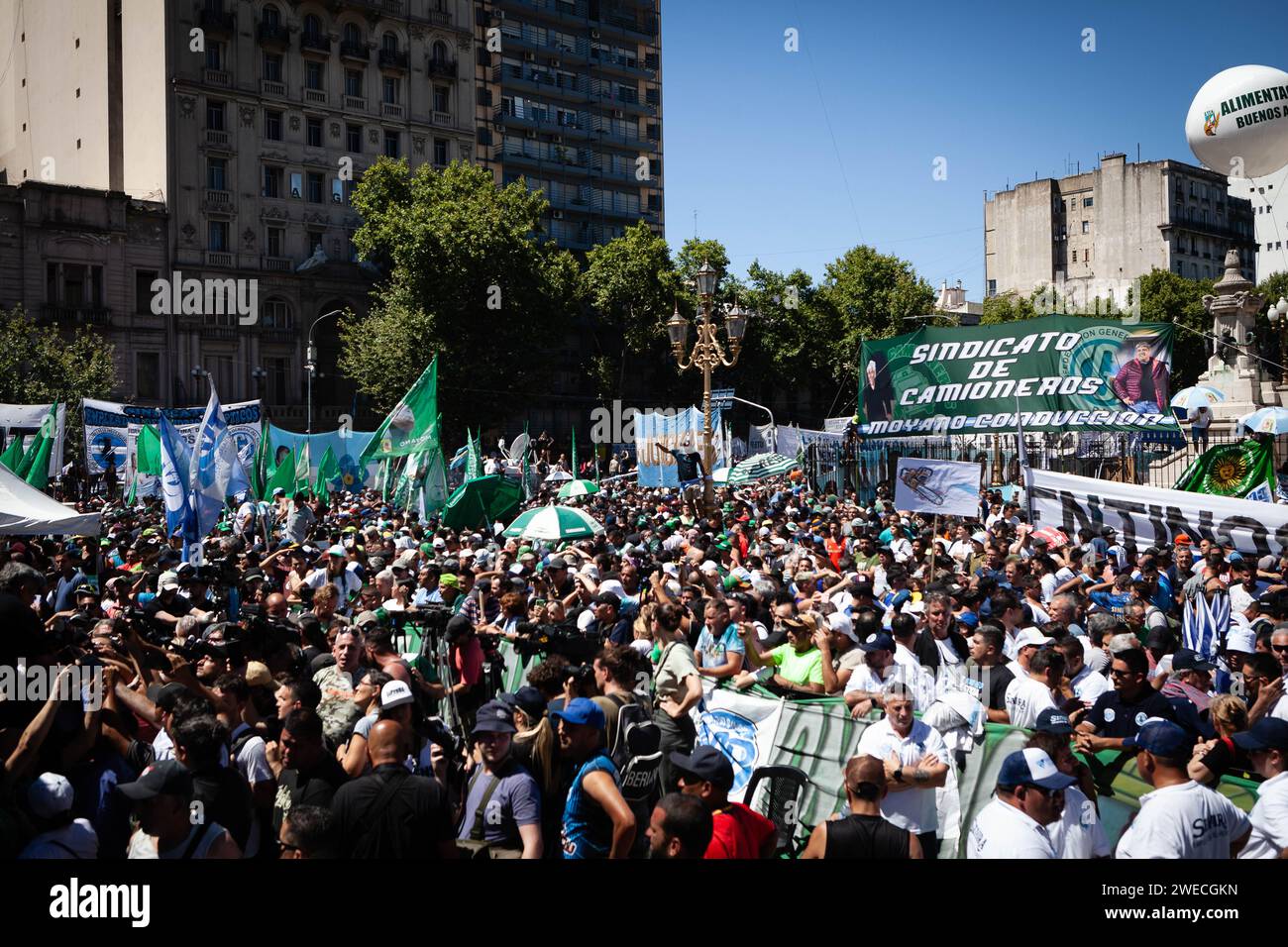 Buenos Aires, Argentina. 24th Jan, 2024. Massive strike against the ...