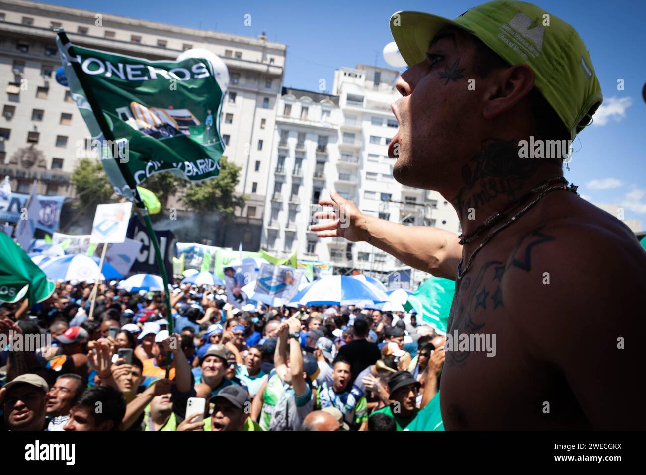 Buenos Aires, Argentina. 24th Jan, 2024. Massive strike against the ...