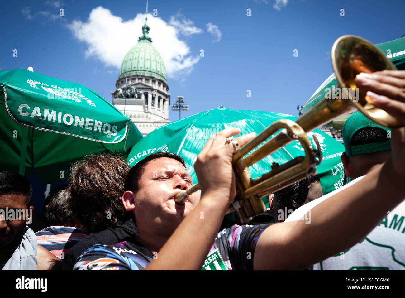 Buenos Aires, Argentina. 24th Jan, 2024. Massive strike against the ...