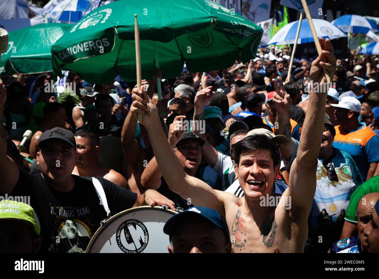 Buenos Aires, Argentina. 24th Jan, 2024. Massive strike against the ...