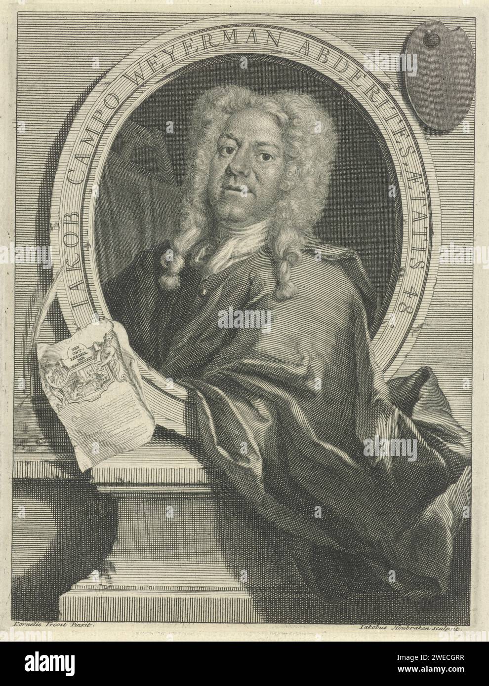 Portrait of Jacob Campo Weyerman, Jacob Houbraken, After Cornelis ...