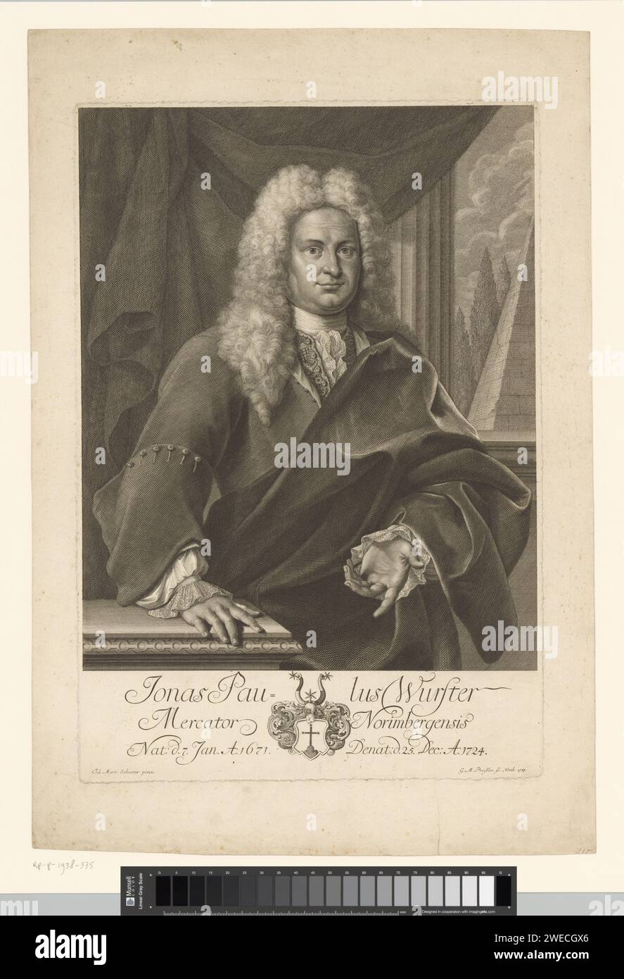 PortraT van Jonas Paul Wurster, Georg Martin Preissler, after Johann ...