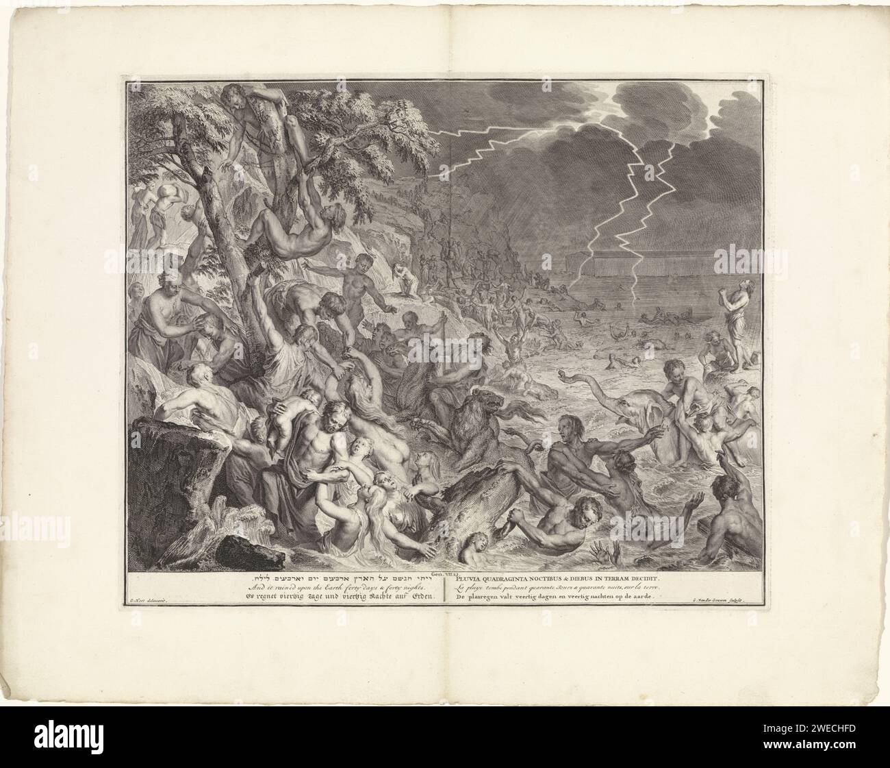 Destruction of humanity by the flood, Gilliam van der Gouwen, After ...