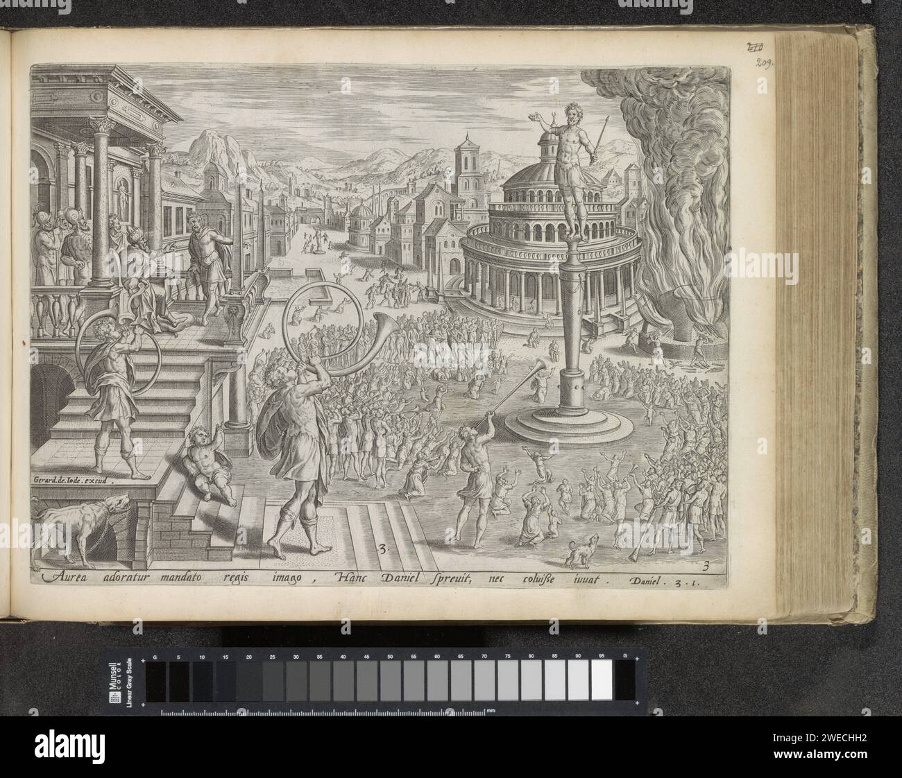 King Nebuchadnessar and the worship of the Golden Statue, 1643 print ...