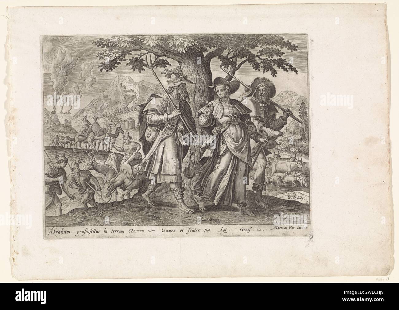 Abraham and Lot leave for Canaan, Adriaen Collaert (Attributed to ...