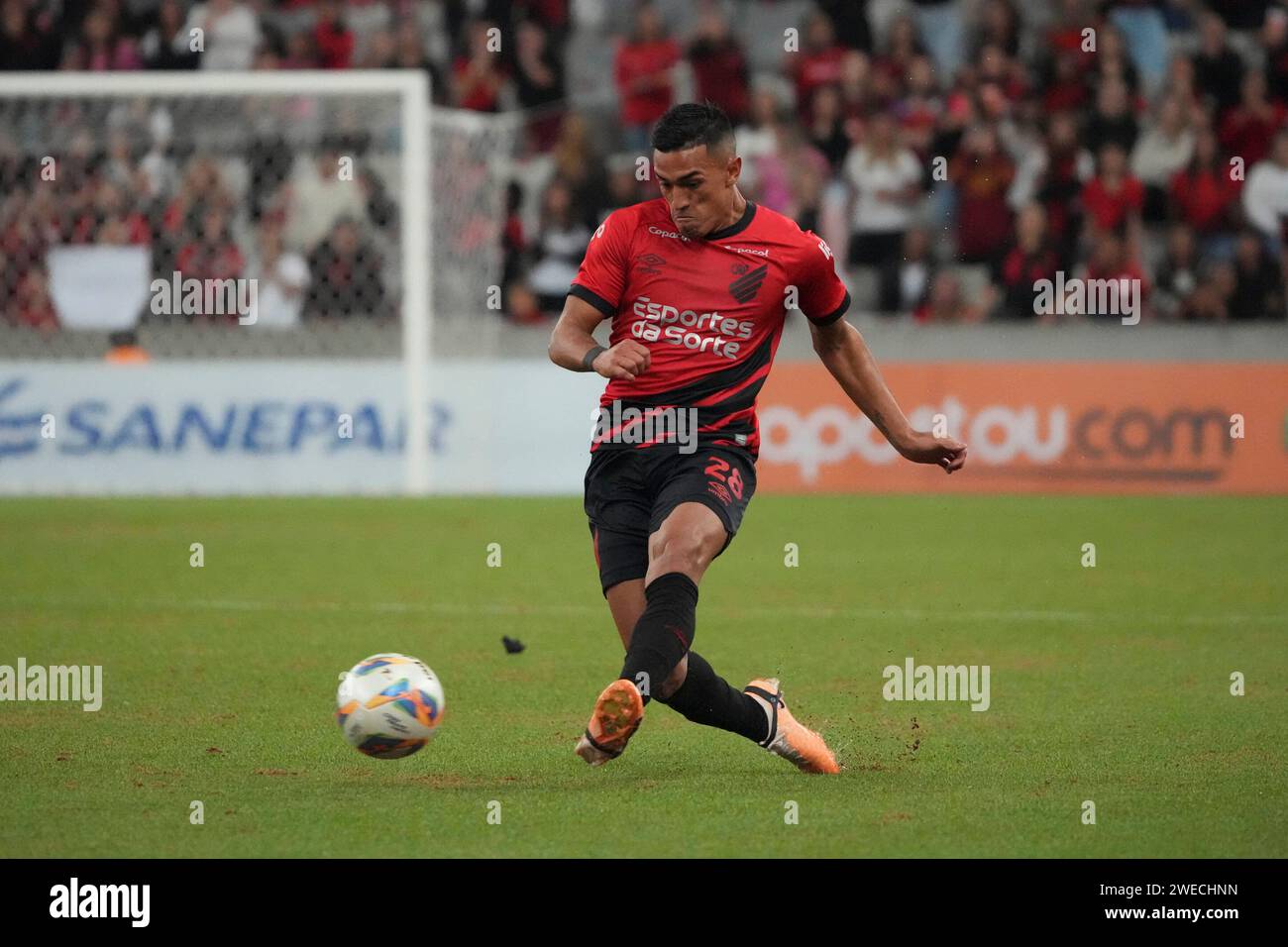 Curitiba, Brazil. 24th Jan, 2024. Cuello during Athletico x Maringá FC ...