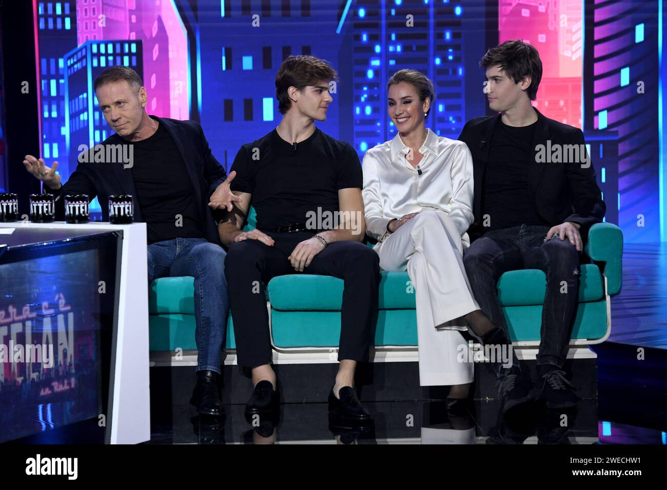 Milan, Italy. 10th Jan, 2016. Milan - TV broadcast “Stasera c'è ...