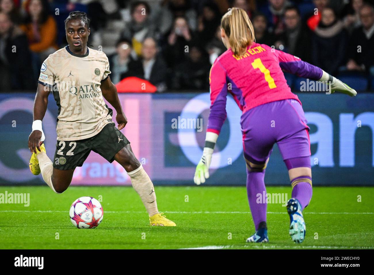 Paris, France January 24, 2024, Tabitha CHAWINGA of PSG during the UEFA ...