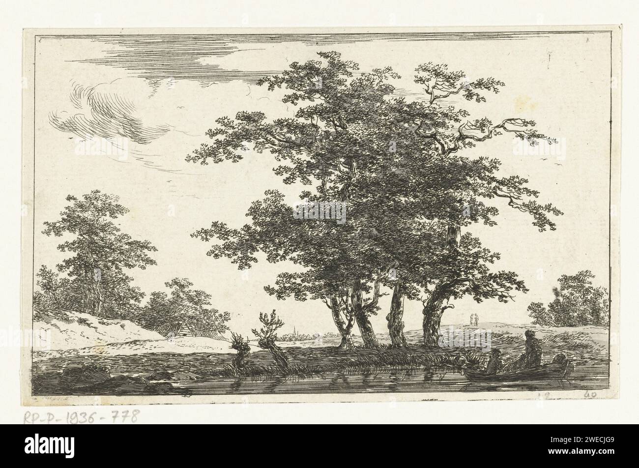 Heavy trees on a puddle, Hermanus van Brussel, c. 1800 - in or before ...