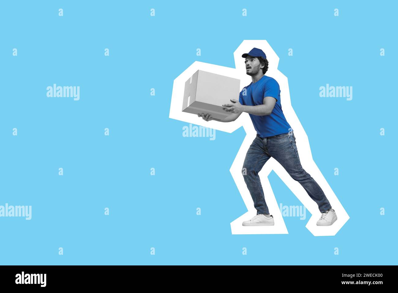 Shocked male courier parcel hi-res stock photography and images - Alamy