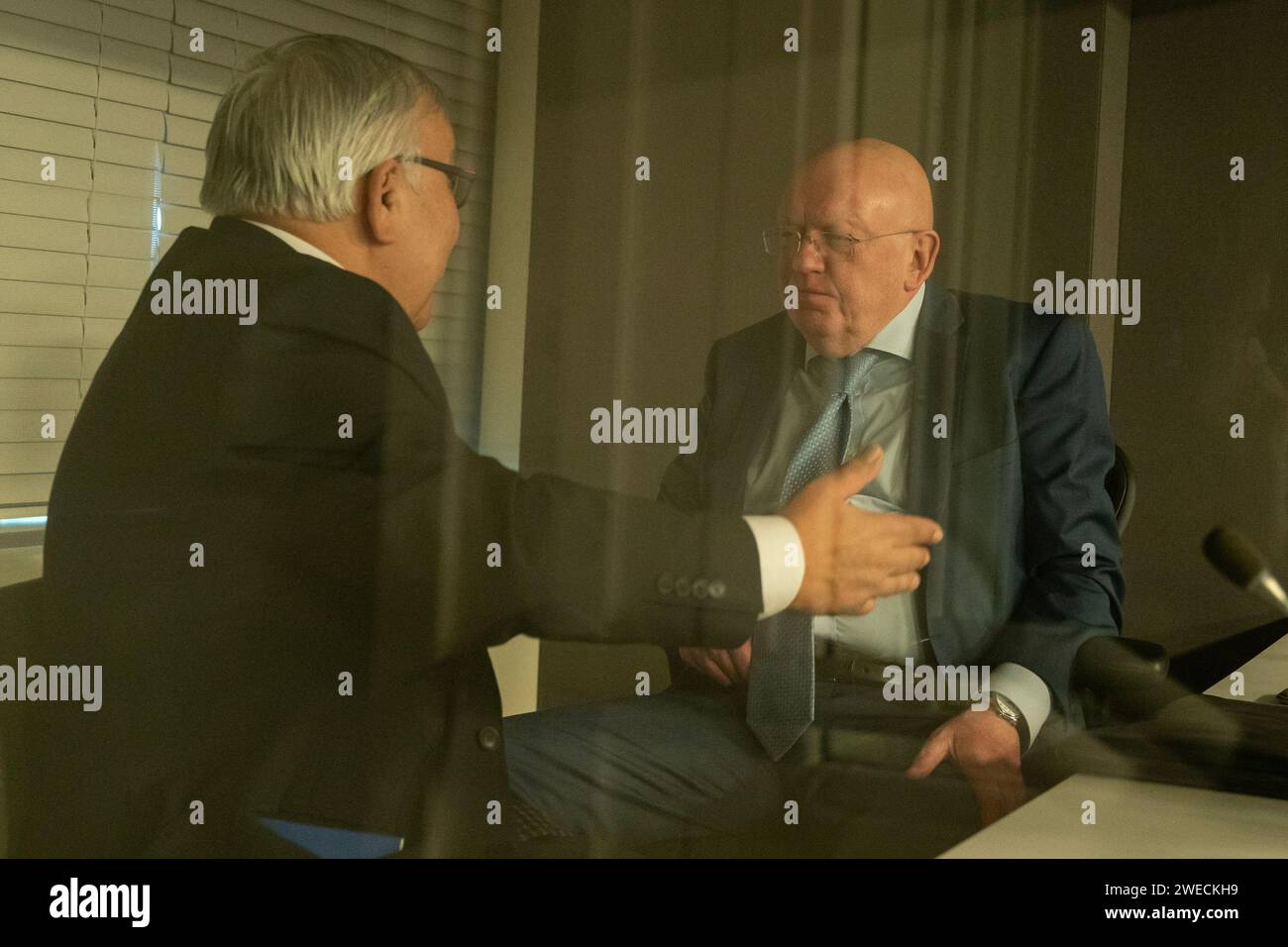 New York, USA. 24th Jan, 2024. Deputy Foreign Minister Sergey Vershinin ...