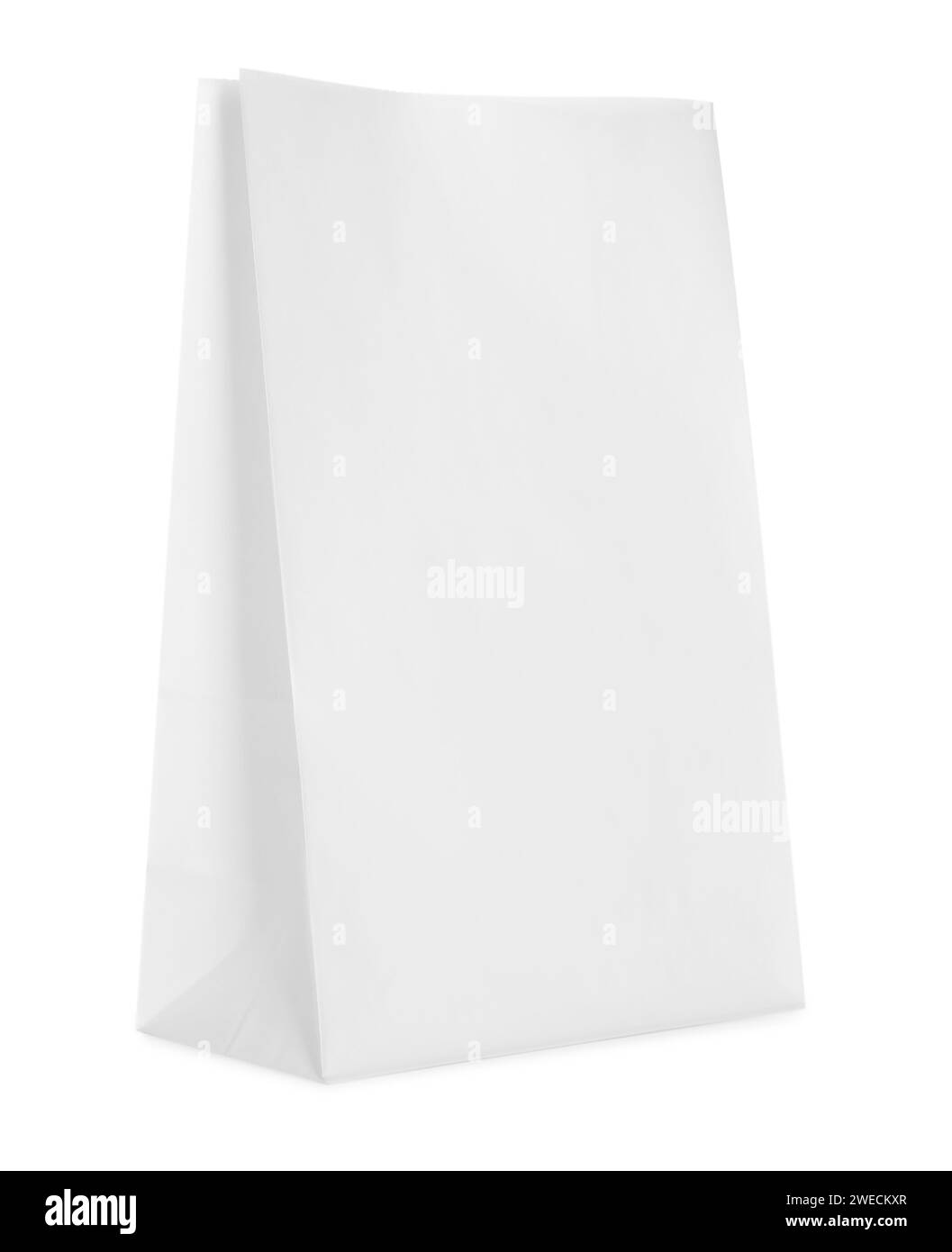 One open paper bag isolated on white Stock Photo - Alamy