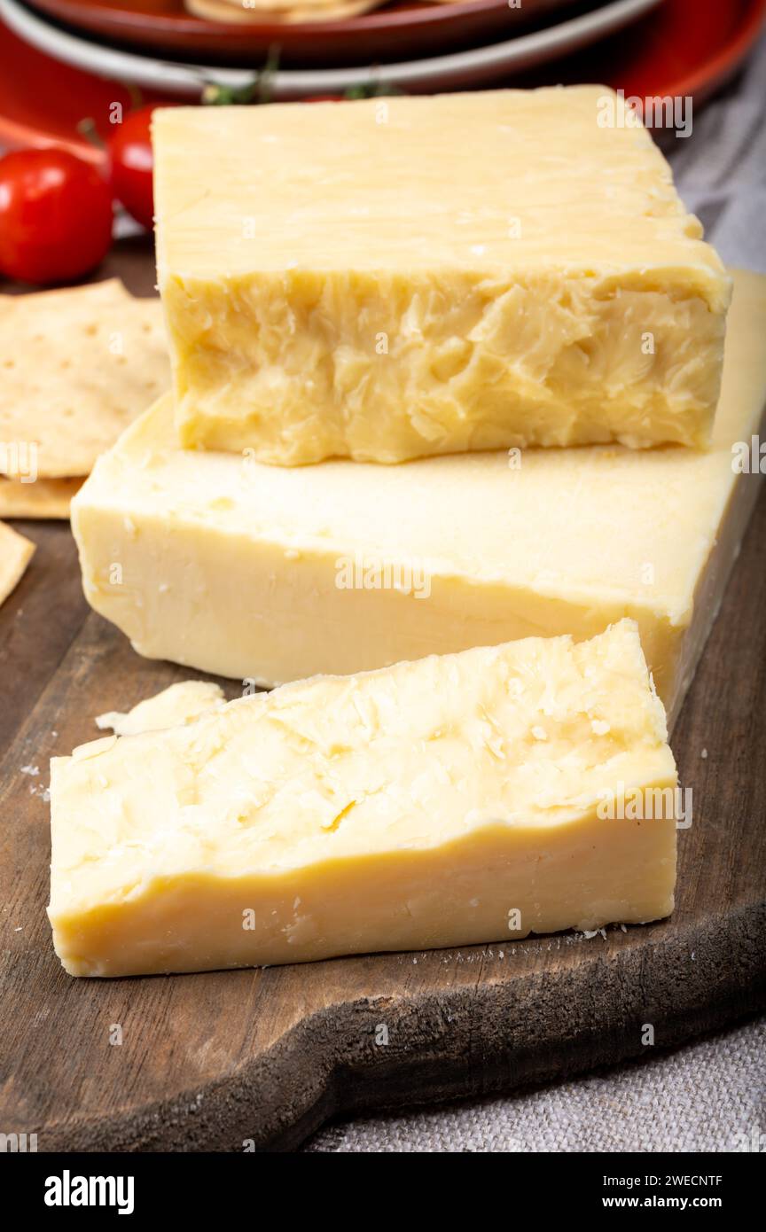 British cheeses collection, Scottish coloured and English matured ...