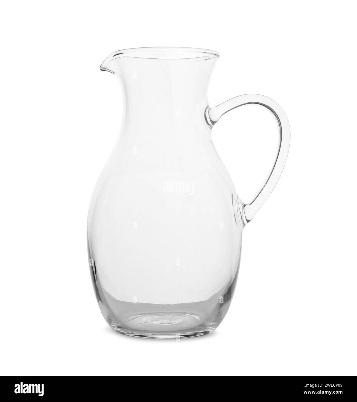 One empty glass jug isolated on white Stock Photo - Alamy