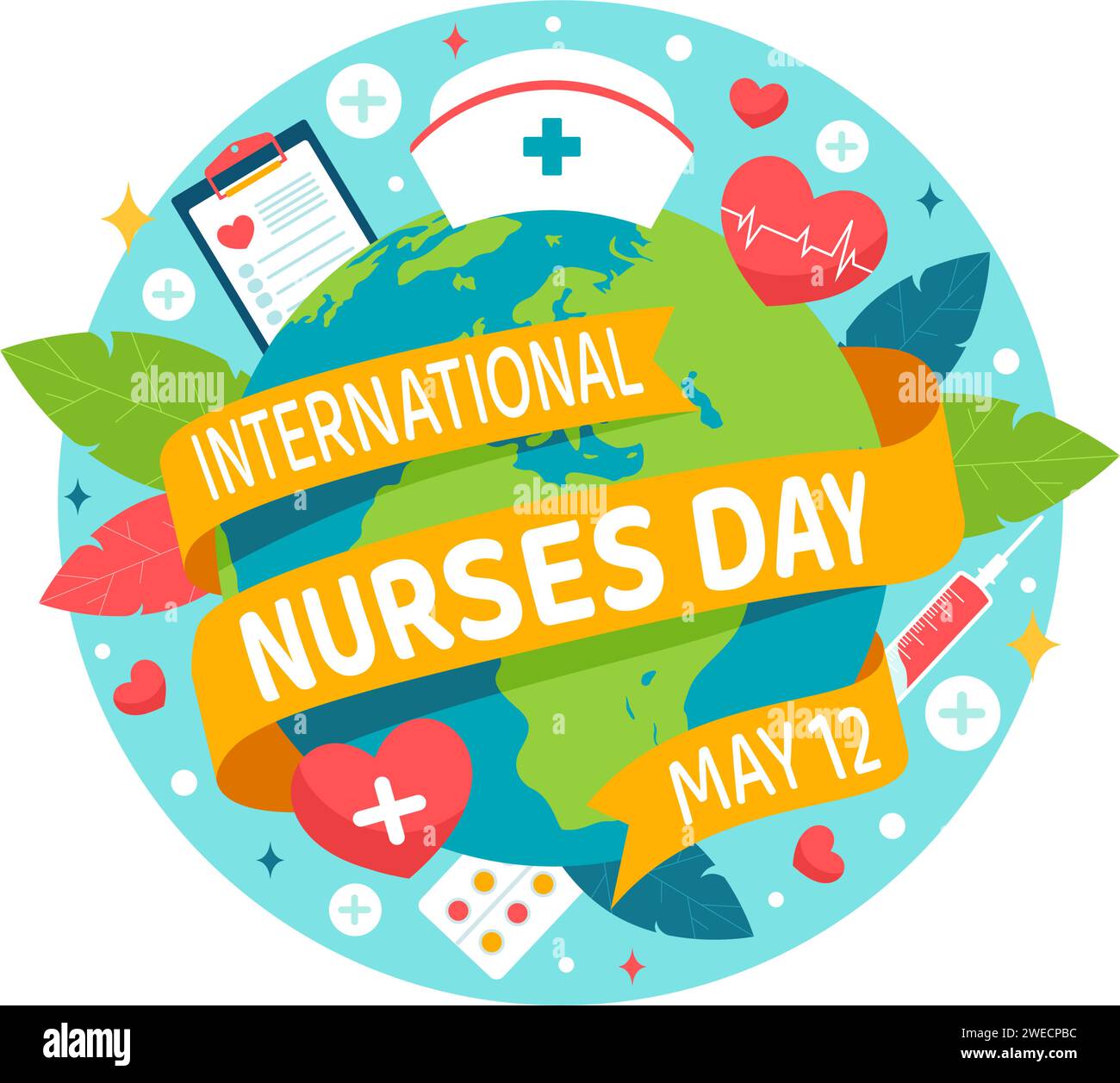 International Nurses Day Vector Illustration on May 12 for ...