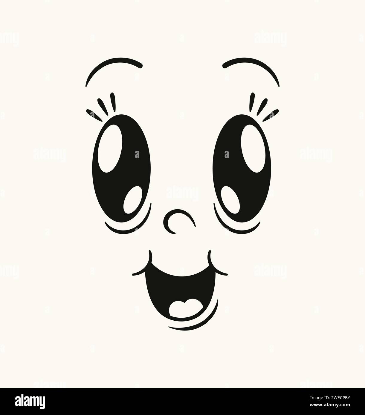 Retro cartoon face vector concept Stock Vector Image & Art - Alamy