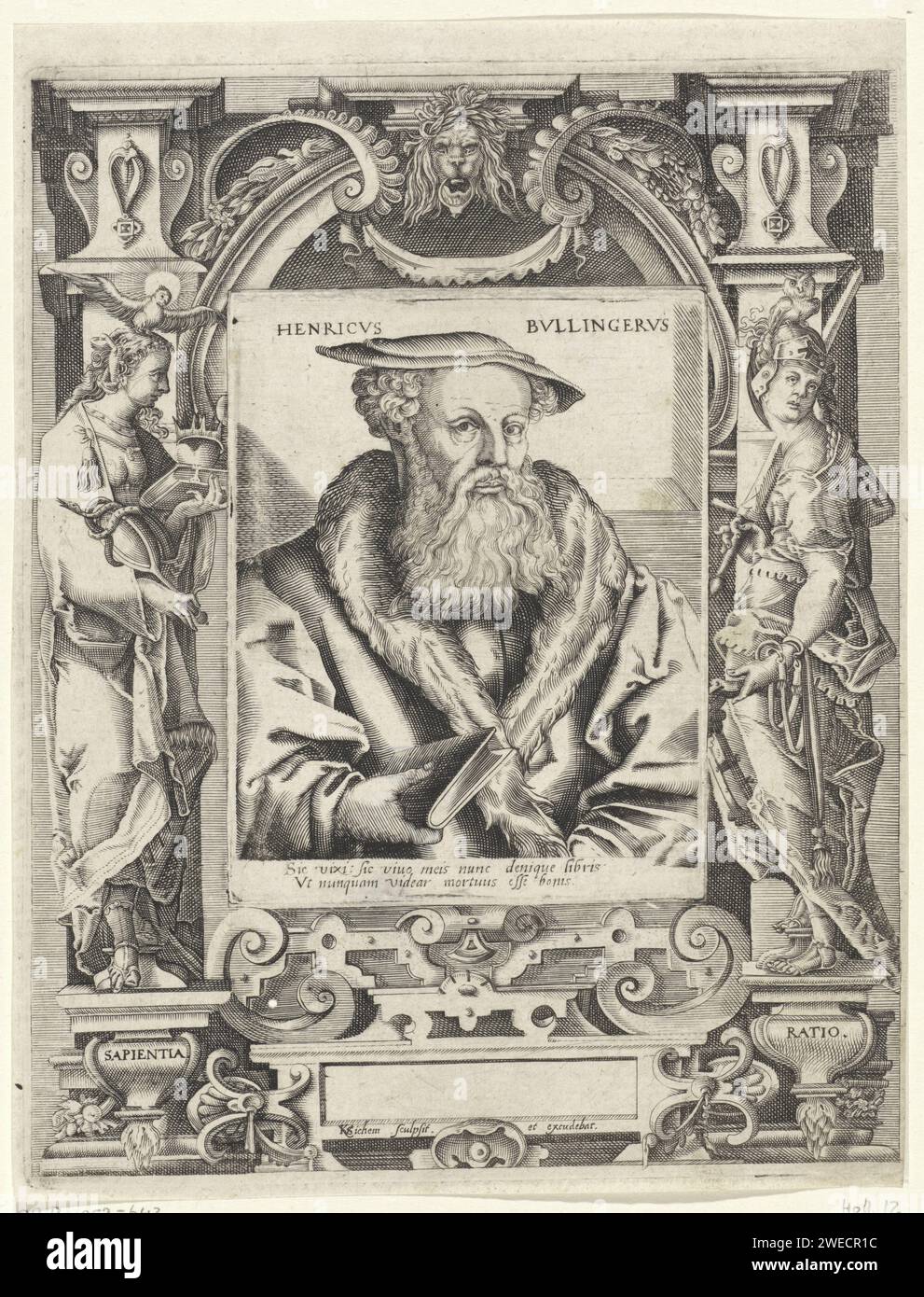 PortraT van Johann Heinrich Bullinger, Karel van Sichem, 1585 - c. 1645 ...