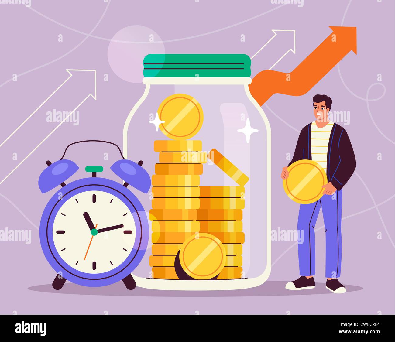 Man with long term investment vector concept Stock Vector Image & Art ...