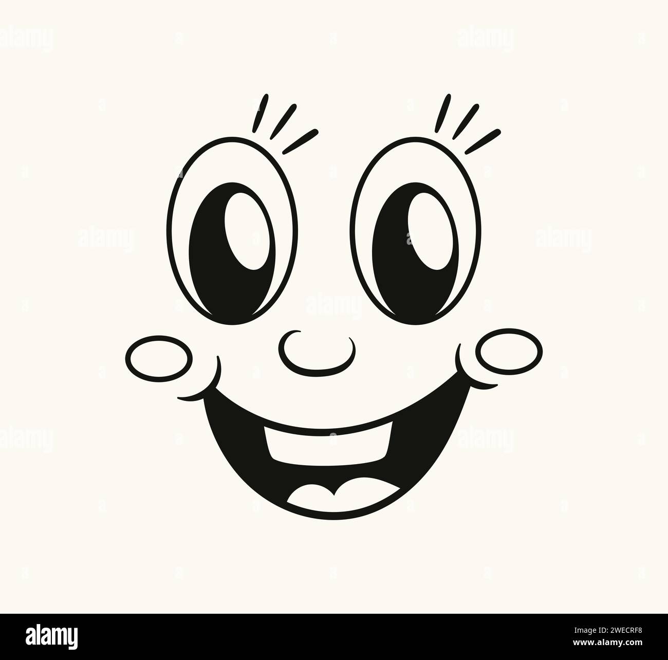 Retro cartoon face vector concept Stock Vector Image & Art - Alamy