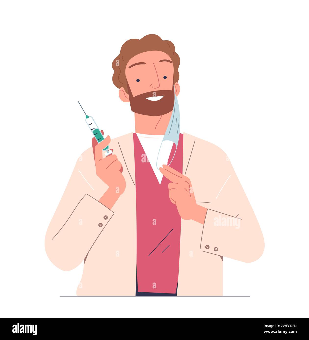Smiling doctor person vector concept Stock Vector Image & Art - Alamy