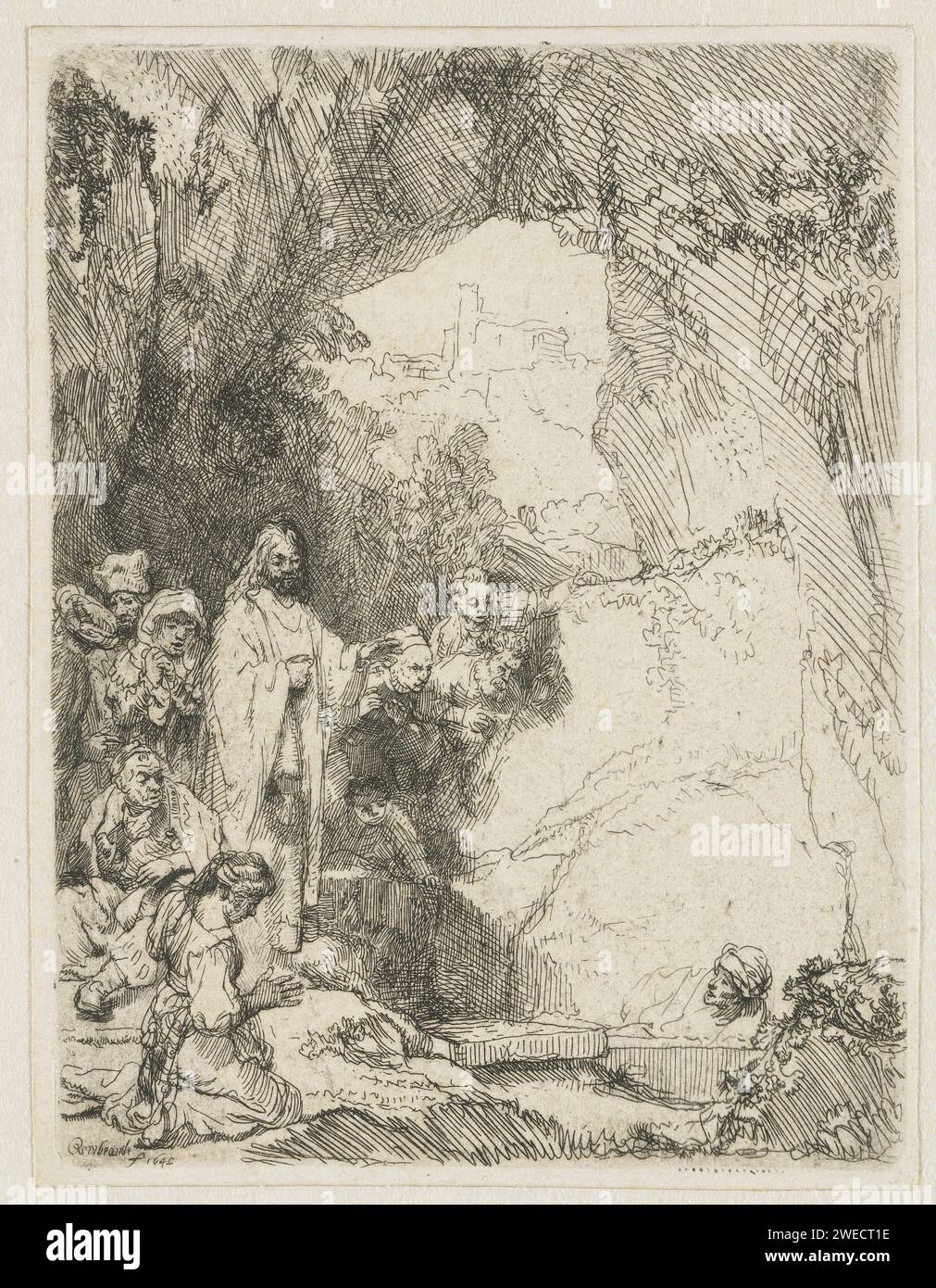 The Raising of Lazarus: Small Plate, Rembrandt van Rijn, 1642 print ...