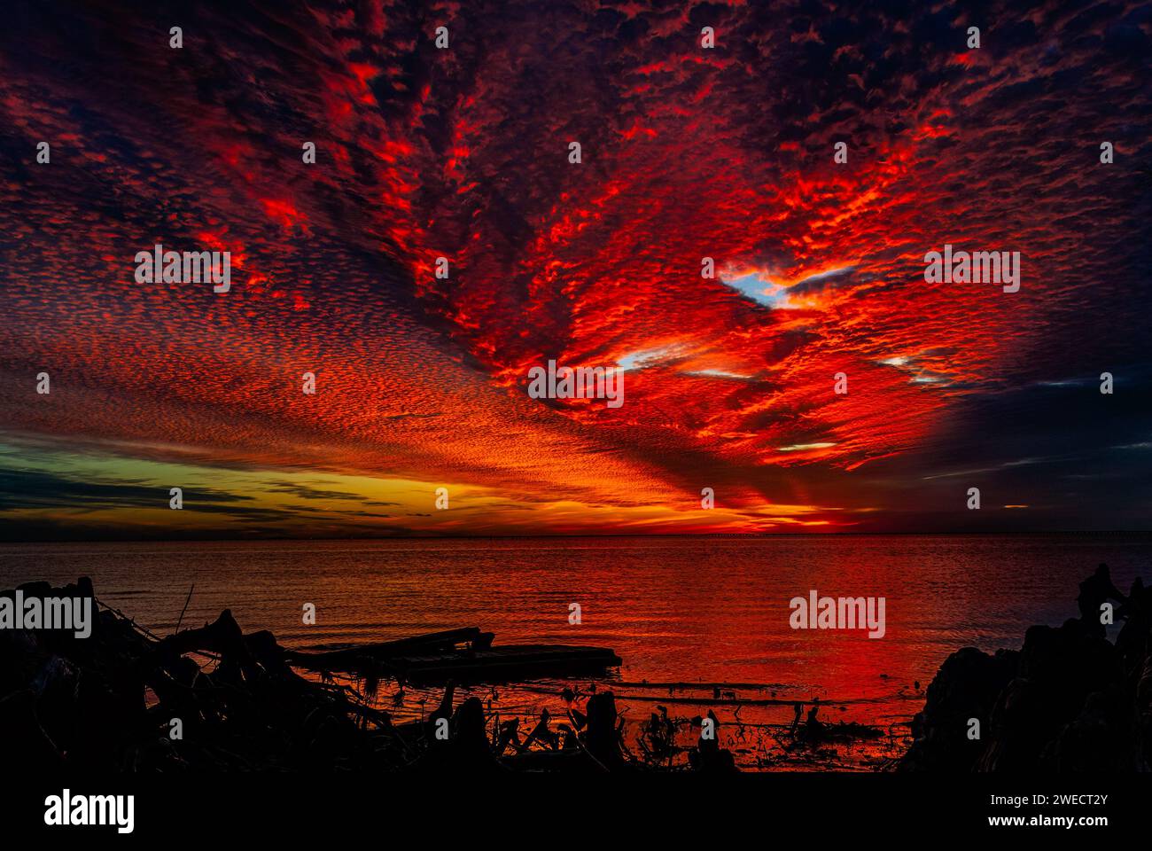 The Red Sky after Sunset Stock Photo - Alamy