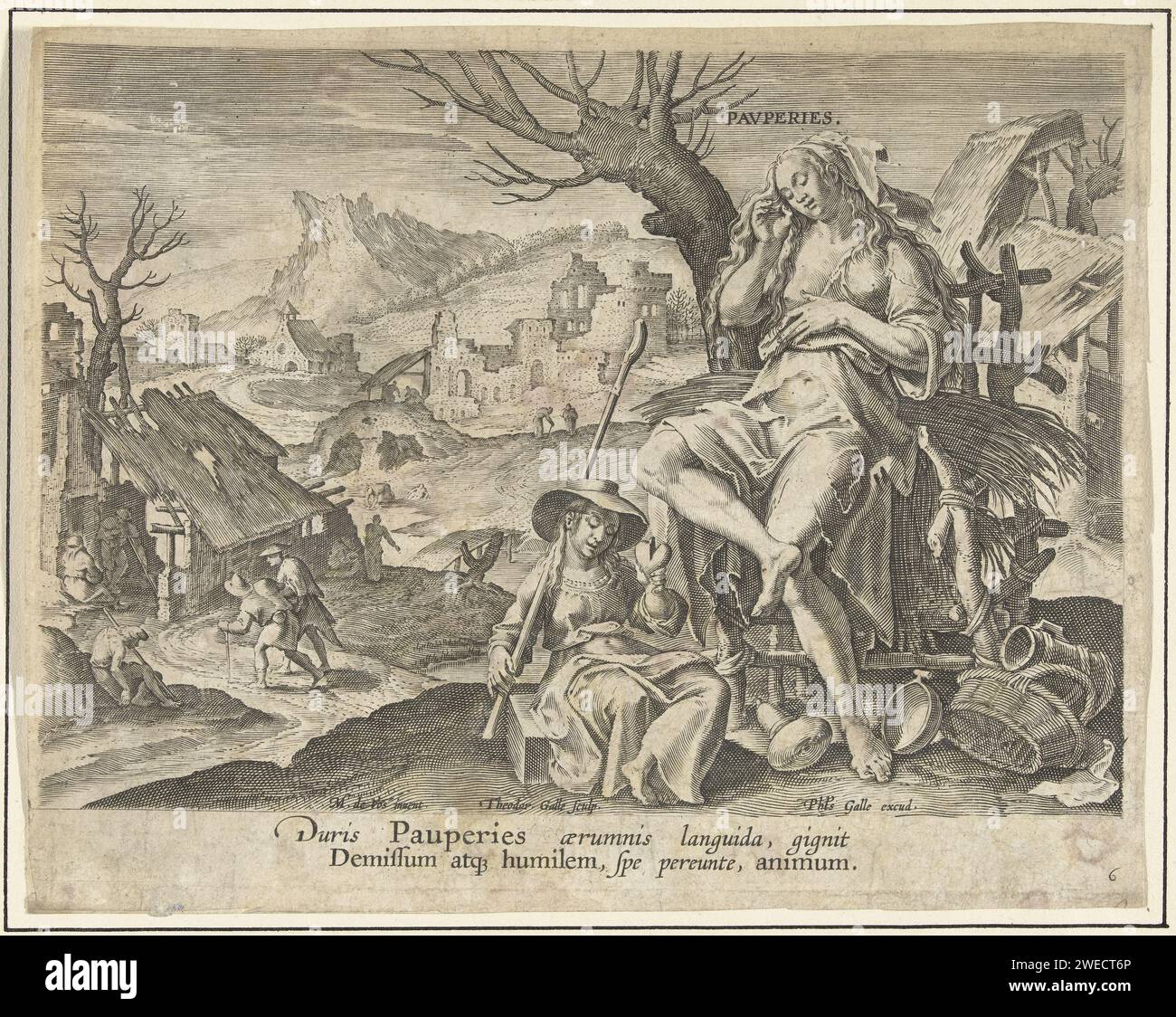 Poverty produces humility, Theodoor Galle, After Maerten de Vos, 1587 ...