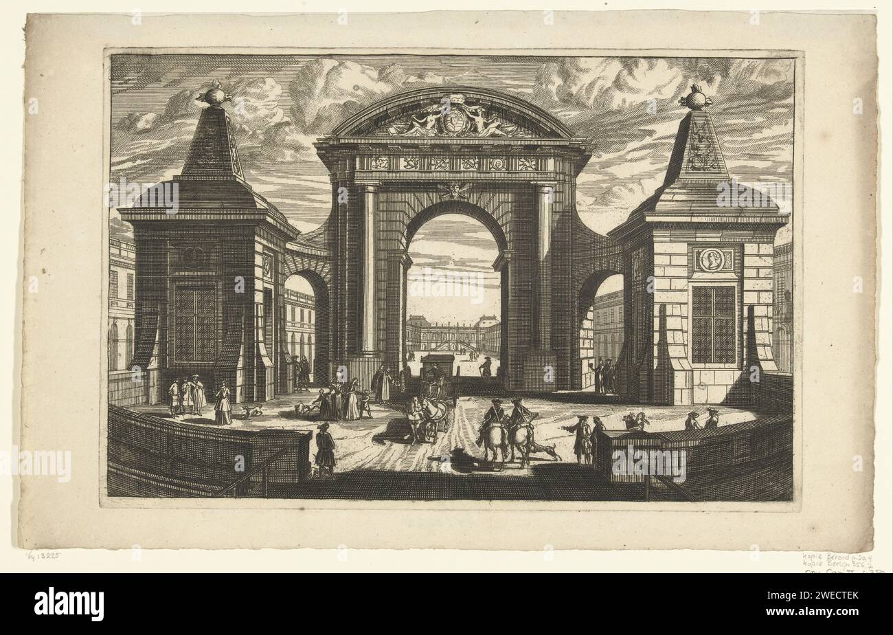 City gate in the form of a triumphal arch, with Tuscan columns ...