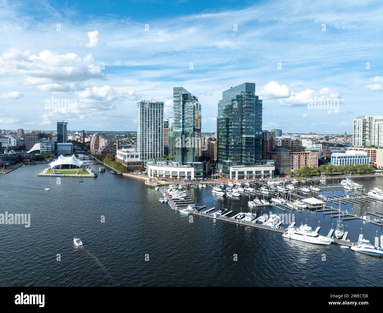Baltimore, Maryland - Sept 10, 2022: Aerial view of the Baltimore Inner ...