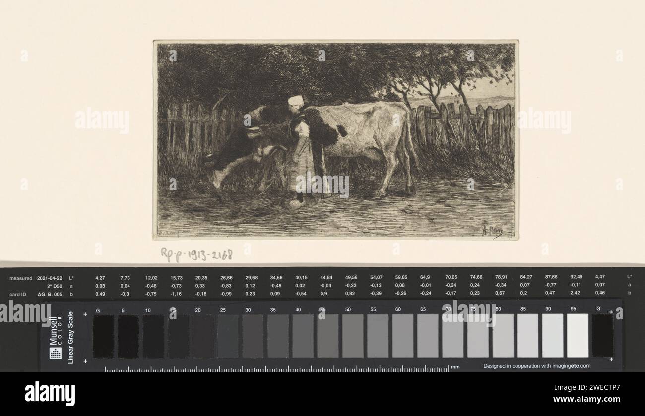 Farmer girl with two cows, Philip Zilcken, After Anton Mauve, 1888 ...