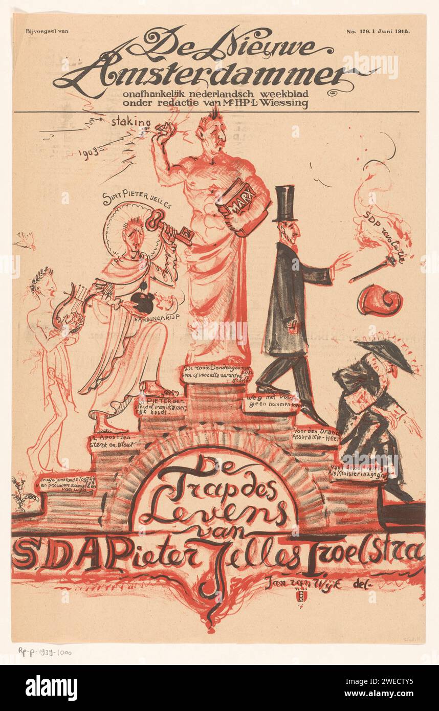 Title page for: 'De Nieuwe Amsterdammer', June 18, 1918, Jan van Wijk ...