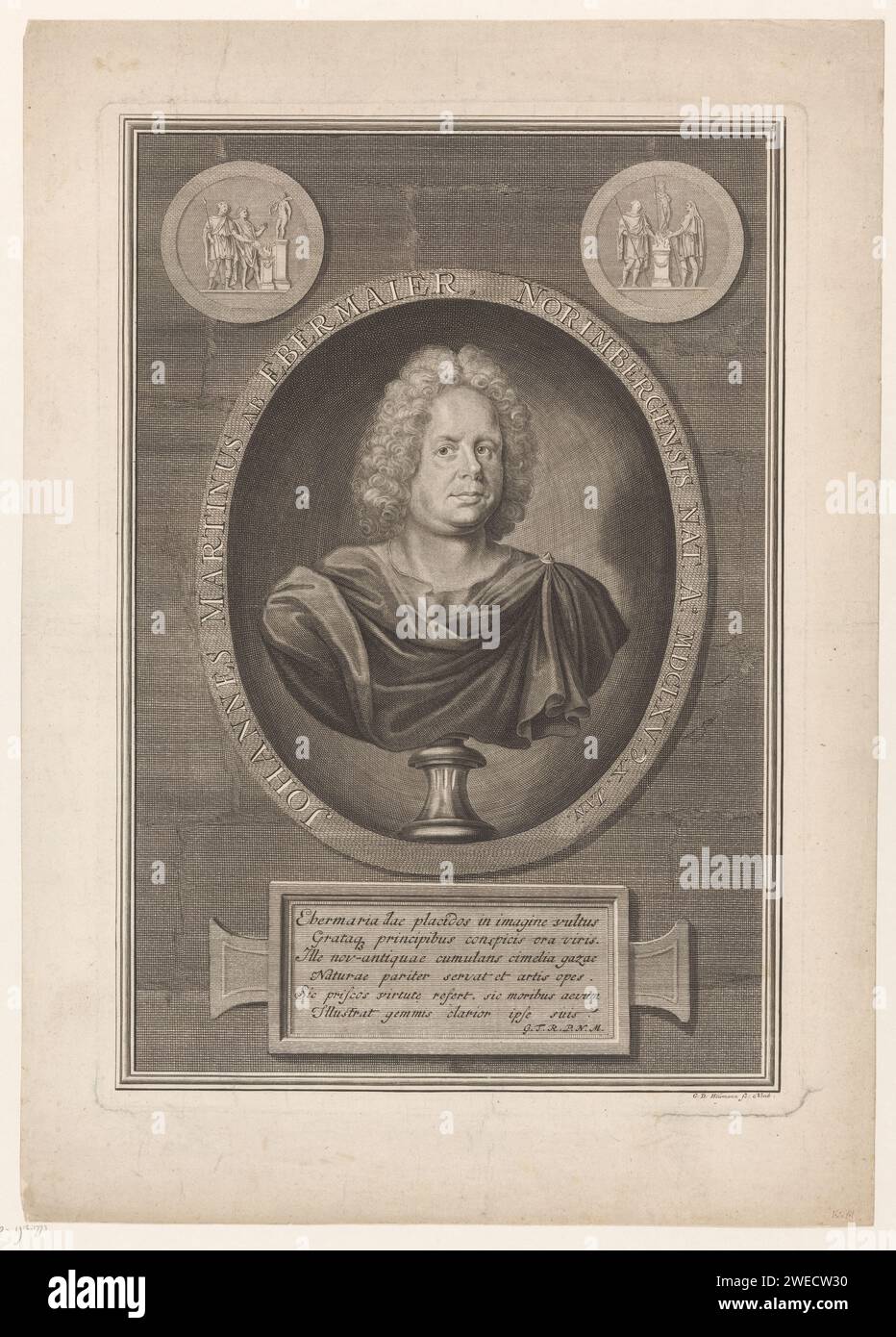 Portrait van Johann Martin von Ebermayer, Georg Daniel Heumann, 1701 ...